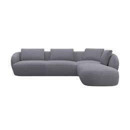 FLEXLUX Ecksofa »Torino, rund, L-Form, Sofa-Ecke mit Ottomane« Modernes, organisches Sofa-Design, Kaltschaum, Wellenunterfederung Steel