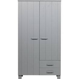 Woood Garderobenschrank &raquo;Dennis&laquo; mit Kleiderstange, viel Stauraum, B 111 cm x H 202 cm grau Holzwerkstoff
