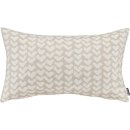 HOCK H.O.C.K. Dekokissen &raquo;White Heart&laquo; mit Herzen, Kissenh&uuml;lle mit F&uuml;llung, 1 St&uuml;ck beige/natur + Herzen Obermaterial: 100% Polyester B/L: 30 cm x 50 cm