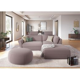 Sit & More SIT&MORE Ecksofa »Cadabra L-Form« Breite 243 cm, inklusive Sitztiefenverstellung altrosa