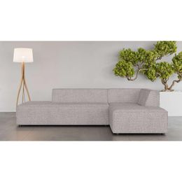 Inosign Ecksofa »Ecksofa Cavan mit Ottomane links oder rechts bestellbar« L-Form mit Wellenunterfederung, Maße B/T/H: 270/180/72 cm hellgrau