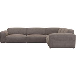 FLEXLUX Ecksofa »Lucera, super bequem durch hochwertigen Sitzaufbau mit Kaltschaum« modern & anschmiegsam, L-Form, Designsofa Taupe Brown