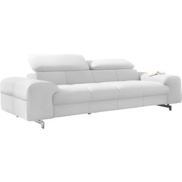 COTTA 3-Sitzer »Chef« Big-Sofa mit Kopfteilverstellung, edle Metallkufen altweiß