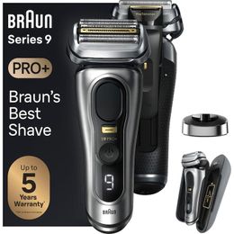 Braun Elektrorasierer &raquo;Series 9 Pro+ 9527s&laquo; Precision ProTrimmer silberfarben Premium-Zubeh&ouml;r: Mobiles Rasierer-Ladeetui (Powercase) f&uuml;r bis zu 90...