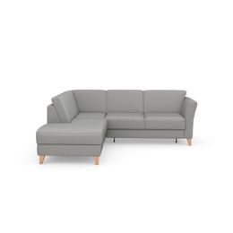 Sit & More SIT&MORE Ecksofa »Visby L-Form« Wahlweise mit Bettfunktion und Stauraum, frei im Raum stellbar silber