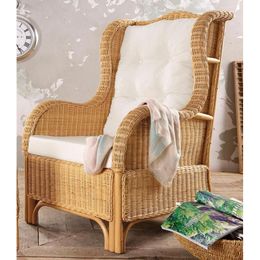 HOFMANN LIVING AND MORE Ohrensessel &raquo;Frieda&laquo; aus handgeflochtenem Rattan natur