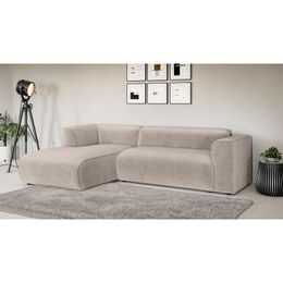 Inosign Ecksofa »MERID L-Form (257 cm), zeitlos & stilvolles Design, « Aufwendig gepolstert, in Cord, Chenille und Struktur beige