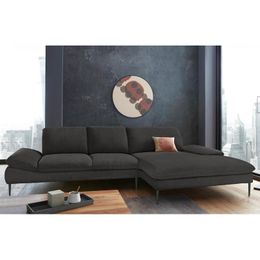 W.Schillig Ecksofa &raquo;enjoy&MORE, Designsofa, bequem, zeitlos und elegant, L-Form&laquo; Sitztiefenverstellung, F&uuml;&szlig;e schwarz pulverbeschichtet, Breite 340 cm 