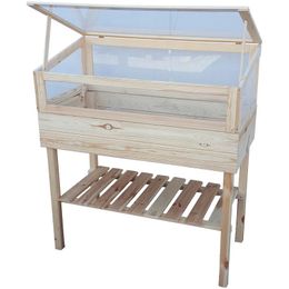 Promadino Blumenkasten Kr&auml;uterbeet mit Aufsatz, BxTxH: 100x60x112 cm beige Holzwerkstoff