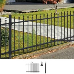 Alberts Metallzaun &raquo;Anbauset Chaussee&laquo; H&ouml;he: 100 und 120 cm, Breite: 200 cm, zum Aufschrauben schwarz Aluminium
