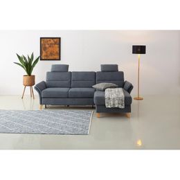 Home Affaire Ecksofa &raquo;Westerland L-Form&laquo; Federkern-Polsterung, wahlweise mit Bettfunktion, Bettkasten blau 100% Polyester
