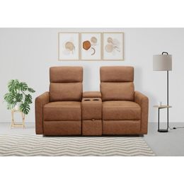Home Affaire 2-Sitzer &raquo;Daoulas, 2er-Kinosofa, TV-Sessel, Multimedia-Sofa&laquo; Kinosofa mit Relaxfunktion, Getr&auml;nkehalter und Stauraum braun Microfaser (
