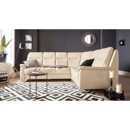 Sit & More SIT&MORE Ecksofa »Boccaccio L-Form« mit Federkern und Kopfteilverstellung, wahlweise mit Bettfunktion ivory
