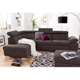 exxpo - SOFA FASHION Ecksofa »Spring, super bequem und komfortabel mit Armteil- und Kopfteilfunktion« wahlweise mit Bettfunktion und Bettkasten,...
