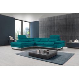Egoitaliano Ecksofa »Queenie, extravagantes Sofa mit erstklassigem Sitzkomfort« mit verstellbarer Armlehne und Kopfteilen für Wohlfühlkomfort teal