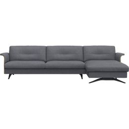 FLEXLUX Ecksofa »Glow, super bequem durch hochwertigem Sitzaufbau mit Federkern, L-Form« Modernes skandinavisches Design Navy Blue