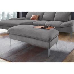 W.Schillig Hocker &raquo;enjoy&MORE&laquo; F&uuml;&szlig;e silber matt, Breite 106 cm grau Chenille-Flachgewebe R66 (85% Polyester, 15% Nylon);Longlife Xtra-Leder Z59: 