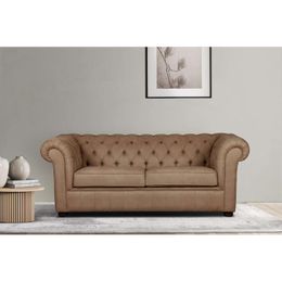 Home Affaire 3-Sitzer »CHARENTE, optionale Schlafsofa, Chesterfield-Sofa, Bettfunktion« mit edler Knopfheftung und typischen Armlehnen, B/T/H...