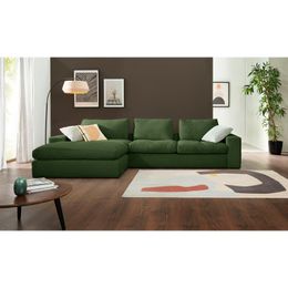 Alina Ecksofa »Sandy« mit Recamiere, in modernem Cordstoff olivgrün GCT 333