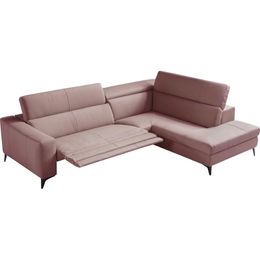 Egoitaliano Ecksofa »Edith, Designsofa mit hohem Sitzkomfort, L-Form« inkl. elektrischer Relaxfunktion und manuell verstellbaren Kopfteilen safari