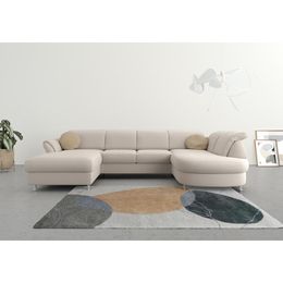 Sit & More sit&more Wohnlandschaft &raquo;Apulia U-Form&laquo; wahlweise Bettfunktion, Bettkasten und Kopf- und Armteilverstellung grau Webstoff (100% Polyester);Struktur 