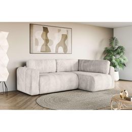 Inosign Ecksofa »Zacharia wahlweise Schlafsofa mit Bettkasten, B/T/H 250/166/86 cm« L-Form mit Wellenunterfederung, Ottomane rechts oder links...