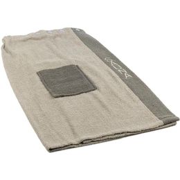 Gözze GÖZZE Kilt »Sauna Sarong, ideal für Sauna & Spa« Saunakilt für Damen, 100% Baumwolle, verstellbare Knöpfe, Bestickung taupe Länge: 136 cm...