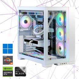 Hyrican Gaming-PC &raquo;Pure White 7359&laquo; DDR5 RAM; PCIe Gen4; Windows 11 wei&szlig; WLAN AX 802.11a/b/g/n/ac/ax (Wi-Fi 6E) & Bluetooth 5.3, Netzteil 1000...