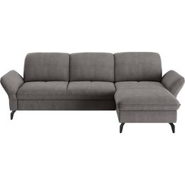 Sit & More SIT&MORE Ecksofa »Leandro L-Form« Wahlweise mit Bett-, Kopfteil - und Armlehnfunktion, sowie Bettkasten grau