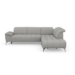 Sit & More SIT&MORE Ecksofa »Cool L-Form« wahlweise mit Kopfteilverstellung und Vorziehsitz, motorisch silber