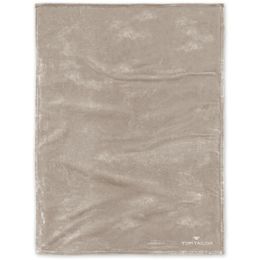 Tom Tailor HOME Wohndecke »Angorina« mit Logo-Stickerei, Kuscheldecke beige Obermaterial: 100% Polyester B/L: 150 cm x 200 cm