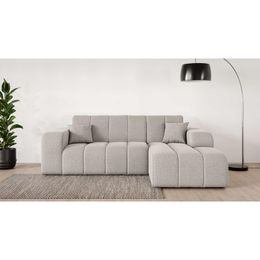 Inosign Ecksofa »CASSY L-Form, Schlafsofa mit Bettkasten, Maße B/T/H: 245/165/88 cm« mit 2 Rückenkissen, Recamiere rechts oder links bestellbar taupe