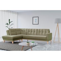 Sit & More SIT&MORE Ecksofa »Lavida L-Form« wahlweise mit Kippfunktion und Bettkasten grün