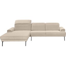 Musterring Ecksofa &raquo;MR 4580&laquo; mit Kopf- und Sitztiefenverstellung, Metallfu&szlig; chrom, 288 x 193/220cm beige 100% Polyester