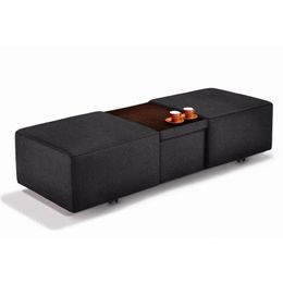 W.Schillig Hocker &raquo;taboo&laquo; ausziehbar, inklusive Zwischenablage grau Flachgewebe S22 (100% Polyester);Stoff S37 (100% Polyester): Luxus-Microfaser in 