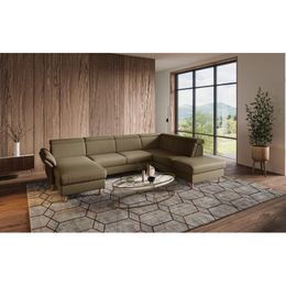 Home Affaire Wohnlandschaft &raquo;Calypso U-Form&laquo; wahlweise mit motorischer Relaxfunktion gr&uuml;n 100%Polyester