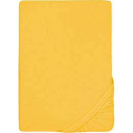 Biberna Spannbettlaken &raquo;Pepe&laquo; weicher Frottee-Stretch goldfarben Obermaterial: 80% Baumwolle, 20% Polyester B/L: 200 cm