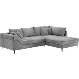 MR. COUCH Ecksofa »Portofino L-Form« 4 Bezugsqualitäten, 13, 5 cm hohe Metall-Profilfüße in matt-schwarz Dolce 16 graphite
