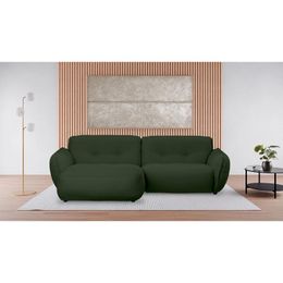 BETYPE Ecksofa »Be Fluffy« Softes Sitzgefühl, moderne Kedernaht, hochwertiger Bezug dark green