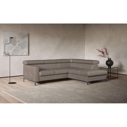 COTTA Ecksofa &raquo;Sammy L-Form&laquo; mit Kopfteilverstellung, wahlweise mit Bettfunktion & Bettkasten grau Microfaser Primabelle (100% Polyester);Die 