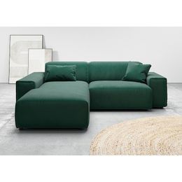 Andas Ecksofa »Glimminge L-Form auch in Breitcord, Feincord + Easy care-Bezug, « Breite 234, Zierkissen grün