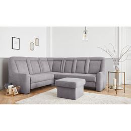 Sit & More SIT&MORE Ecksofa »Melissa L-Form« klassisches Polsterprogramm, wahlweise Bettfunktion und Schubkasten grau