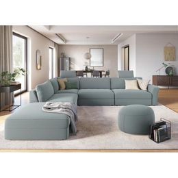 Sit & More SIT&MORE Ecksofa »Cadabra L-Form« Breite 356 cm, mit Sitztiefenverstellung aqua