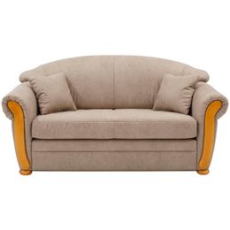 Home Affaire Schlafsofa »Milano« Hoher Sitzkomfort mit Schlaffunktion und Bettkasten, incl. Zierkissen beige