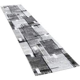Paco Home L&auml;ufer &raquo;Florenz&laquo; rechteckig 16 mm H&ouml;he Teppich-L&auml;ufer, modernes Design, ideal im Flur & Schlafzimmer grau Obermaterial: 100% Polypropylen...