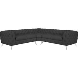 LEONIQUE Chesterfield-Sofa »Ecksofa GLYNIS L-Form mit Wellenunterfederung, Maße B/T/H 264/264/75cm« aufwändige Knopfheftung, moderne Chesterfield...