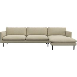 FLEXLUX Ecksofa »Bolzano, elegant und bequem, L-Form« Sitzaufbau mit Kaltschaum & Stahl-Wellen, loose Sitz -& Rückenkissen Sandy Beige