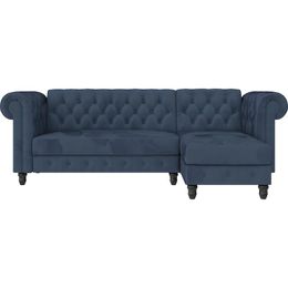 DOREL HOME Ecksofa »Felix, L-Form, 241 cm (Liegefl.108x195 cm), Recamiere tauschbar, « verstellb. Rückenlehne, Bett-Funktion, Velours, Kunstleder,...