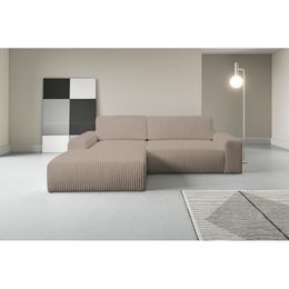 WERK2 Ecksofa &raquo;Rotterdam-L, kuschelweicher Cord oder Breitcord, L-Form, Breite 267 cm&laquo; Design Ecksofa mit Schlaffunktion & Bettkasten, Breitcord, 