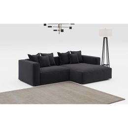 Inosign Ecksofa »Cowboy L-Form« mit 6 Kissen, kubisches Sofa black